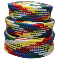 China Custom Color Thick 30mm Flat Tube Braided Polyester Cord For Garment for sale