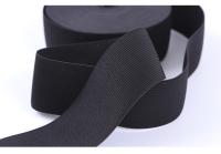 China Large Stock Cheap 2 Inch Black Polyester Knitted Elastic For Garment for sale