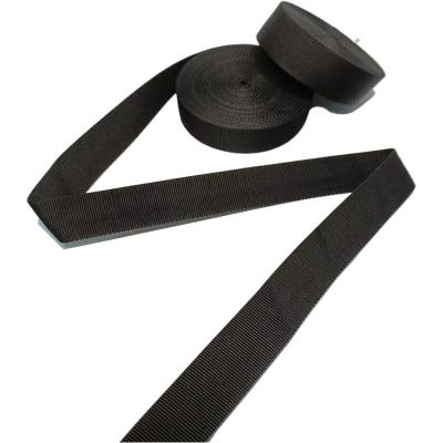 China Black Plain Weave PP Webbing Polypropylene Thick Webbing For Backpack Diy Belt Bag for sale