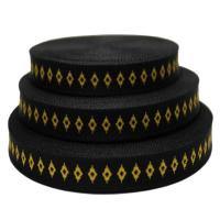 China Custom Logo Narrow Polyester Jacquard Tape For Cloth Bags for sale