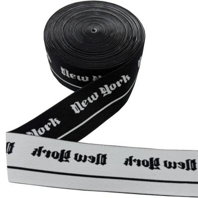 China Custom Logo Nylon Jacquard Underwear Elastic Webbing For Sportwear for sale