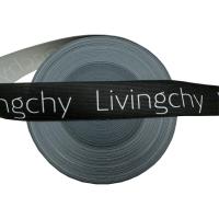 China Printed Elastic Polyester Knitted Webbing With Custom Logo For Garment for sale