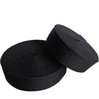 China Polyester Plain Webbing Strap 1 Inch Black Soft Thin Tape for sale