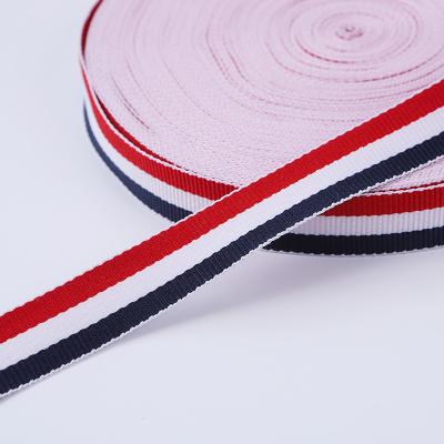 China Thin Striped Soft Webbing Custom Color Polyester Tape For Cloth In Any Color for sale