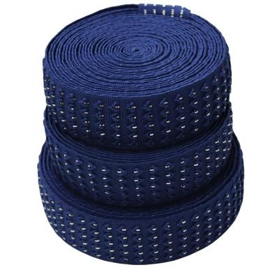 China Home Textile Metallic Elastic Band Shiny Jacquard Waistband For Kids Girls Dance Shorts Dress In Polyester Lurex Yarn for sale