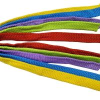 China Braided Polyester Cord Colorful 15mm Flat Tubular For Handbag With Metal Aglets for sale