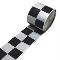 China Polyester Jacquard Ribbon Bag Strap Factory Customizable 3.8cm Two-Color Black White Plaid Herringbone for Garment Accessories for sale