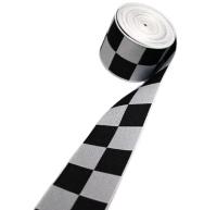 China Polyester Jacquard Ribbon Bag Strap Factory Customizable 3.8cm Two-Color Black White Plaid Herringbone for Garment Accessories for sale