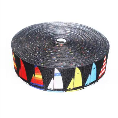 China Polyester Printed Webbing One Side Heat Transfer Strap 2.5cm for Garments and Bags for sale