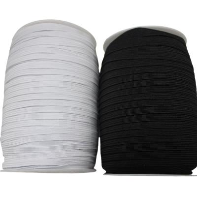 China Polyester Braided Elastic Black White Color Eco Friendly Rubber Band For Notebooks for sale