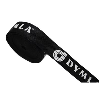 China Printed Polyester Webbing 4cm Black Color Custom Logo High Strength Belt for sale