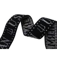 China Glitter Jacquard Elastic Band For Women Hair Band Lurex Soft Shiny Custom Logo Waistband for sale