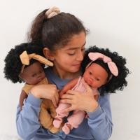 China 14 Inch Full Body Silicone Reborn Baby Dolls Black African Custom Logo for Kids for sale