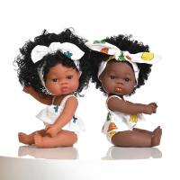 China 14 Inch Full Body Silicone Reborn Baby Dolls Black African Custom Logo for Kids for sale