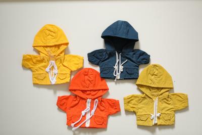 China Customizable Plush Bear Doll Clothing Set with Jeans Trench Coat for 6 Inch Dolls for sale