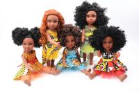 China 30cm Black Doll Realistic African American Girl Doll Toy with Clothes for Kids Birthday Gift for sale