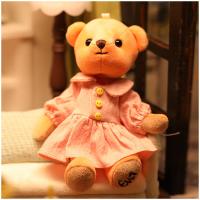 China Custom 12cm Jointed Plush Bear Doll Keychain Stuffed Animal Toy OEM ODM for sale