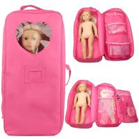 China 18 Inch Doll Storage Travel Carrier Suitcase Bag Backpack for American Girl Dolls 45 cm for sale