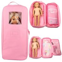 China 18 Inch Doll Storage Travel Carrier Suitcase Bag Backpack for American Girl Dolls 45 cm for sale