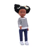 China 30cm Black Doll Realistic African American Doll with Clothes for Kids Gift for sale