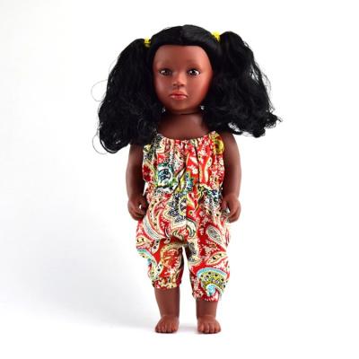 China African Black Doll 35cm Vinyl Dolls customizable gift box For Kids for sale