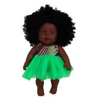 China 30cm Black Doll Realistic African American Baby Doll with Clothes for Kids Gift for sale