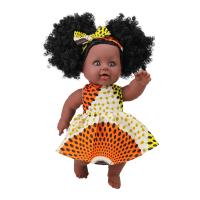 China 30cm Black Doll Realistic African American Baby Doll with Clothes for Kids Gift for sale