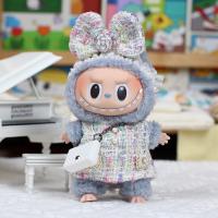China Custom Labubu Doll Cloth Sweater Toy Clothes Colorful Suit Set 10cm Cartoon Dress for sale