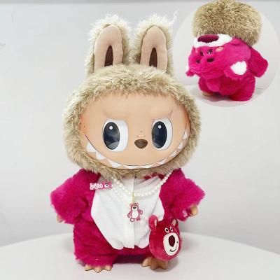 China Custom Labubu Doll Cloth Sweater Toy Clothes Colorful Suit Set 10cm Cartoon Dress for sale