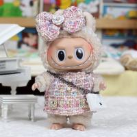 China Custom Labubu Doll Cloth Sweater Toy Clothes Colorful Suit Set 10cm Cartoon Dress for sale