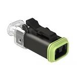 China Amphenol AT06-2S-D1224VR DIP Connector Black Metal Shell -40°C to +85°C ROHS for sale