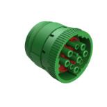 China Amphenol DIP Connector Green Thermoplastic Shell -55°C to +125°C ROHS for sale