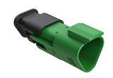 China Amphenol DIP Connector Green Thermoplastic Housing -55°C to +125°C ROHS for sale