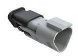 China Amphenol AT04-3P-SR01GRY DIP Connector Grey Thermoplastic Housing -55°C to +125°C for sale