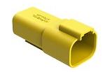 China Amphenol AT04-4P-YEL DIP Connector Yellow Thermoplastic Housing -55°C to +125°C for sale