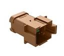China Amphenol DIP Connector Brown Polyamide Housing -55°C to +125°C ROHS for sale