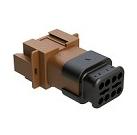 China Amphenol DIP Connector AT04-08PD-SRBR Brown Thermoplastic Housing -55°C to +125°C for sale