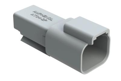 China Amphenol AT04-2P Male Cable Connector 2 Position IP67 13A 250V Automotive Rectangular for sale