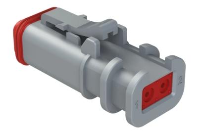 China AT06-2S-OMGRY Female Cable Connector, rectangular socket designed for PCB assembly and durable automotive electrical harness use for sale