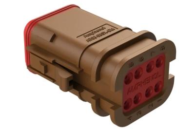 China Amphenol AT06-08SD-OMBRN 8-Pin Female Automotive Connector 13A 250V IP67 for sale