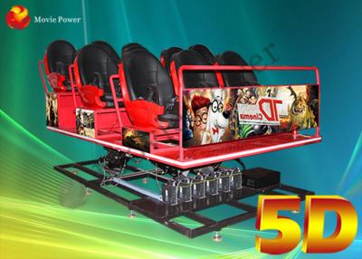 China High Class 6 DOF Platform 5D Movie Theater , Bubble Lighting Snow 6D Simulator for sale