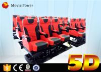 China Red and Black Leather Chair 4D Motion Theater 100 Seats with Cup Holders and Leg Sweep for sale