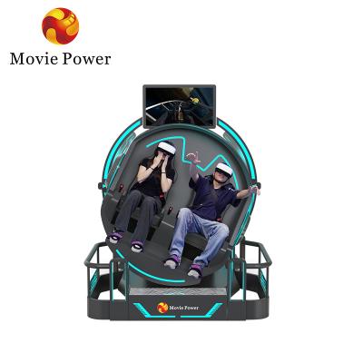 China 2 Seats 9d Roller Coaster Machines 360 Rotation Vr Cinema 360 Degree Flying Chairs Simulator for sale
