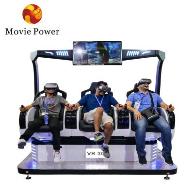 China 3 Seats Virtual Reality Simulator Coin Operated 5D Game Machine 9D Cinema Chairs for sale