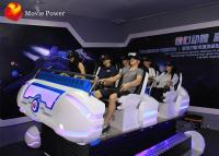 China Attractive Blue Fiberglass 6 Seater 9D Simulator Gun Shooting Games 80pcs Movies for sale