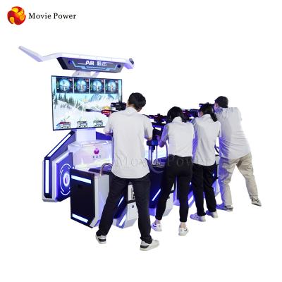 China 1.5KW Virtual Reality Simulator Purple Horn 4 Players Gun Flight Vr Shooting Amusement Machines for sale