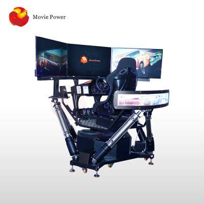 China Portable 9D Virtual Reality Car Racing Simulator 6 Dof 3 Screen Cockpit 4D Driving Simulator for sale