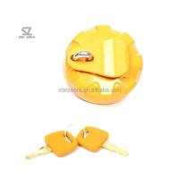 China SH200 Anti-theft Fuel Cap Diesel Fuel Tank Cover 0.6kg for Sumitomo Excavator Yellow for sale