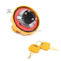 China SH200 Anti-theft Fuel Cap Diesel Fuel Tank Cover 0.6kg for Sumitomo Excavator Yellow for sale