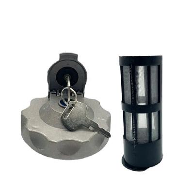 China Anti-Theft Lock Excavator Fuel Tank Cover with Hydraulic Inlet Filter and Plastic Strainer 13.4cm for sale